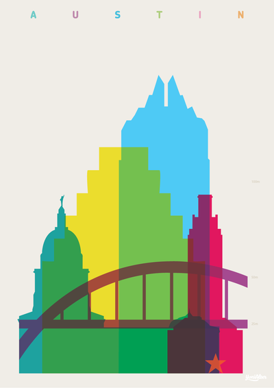 Shapes of Cities - Yoni Alter. Original graphic art