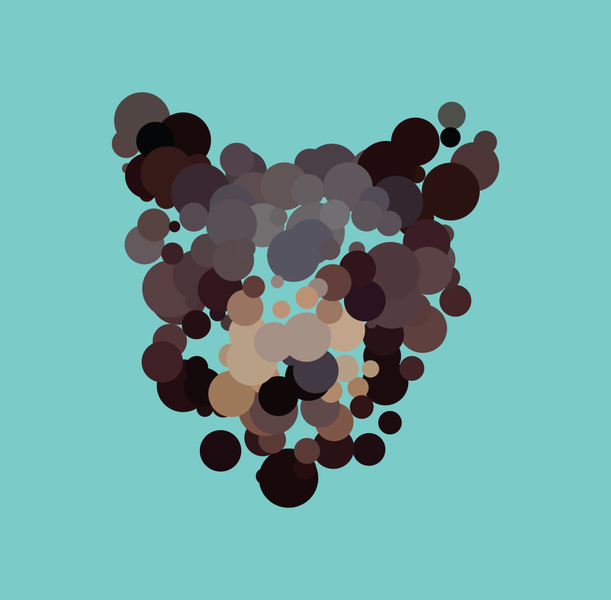 Dotted animals faces - Yoni Alter. Original graphic art