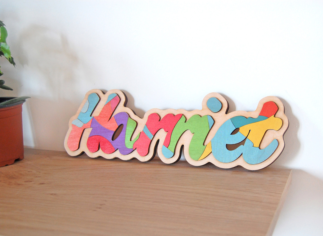 Customised names puzzles - Yoni Alter. Original graphic art